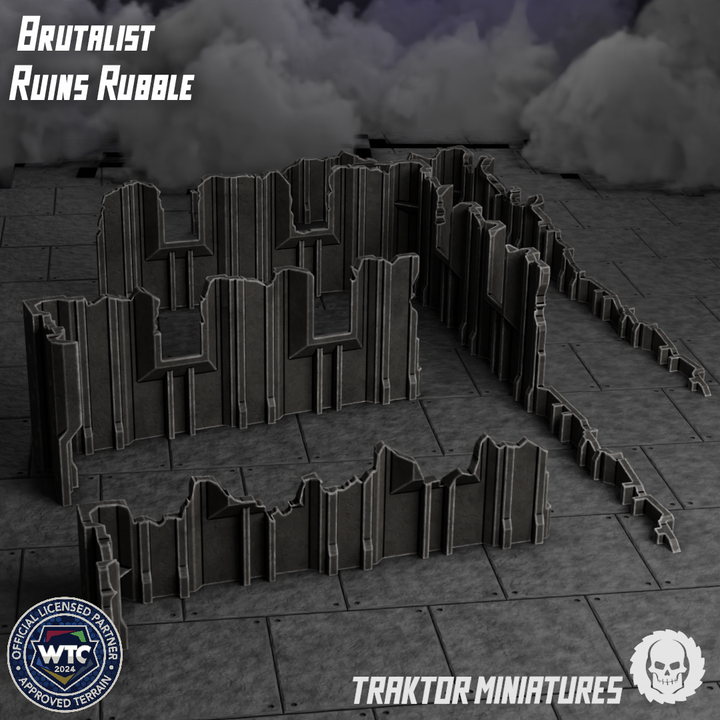 3D Printable Brutalist Ruins Rubble by Traktor Miniatures